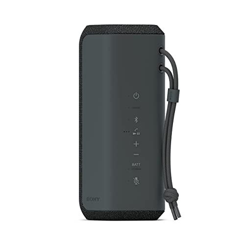 Sony SRS-XE200 X-Series Wireless Ultra Portable-Bluetooth-Speaker, IP67 Waterproof, Dustproof and Shockproof with 16 Hour Battery and Easy to Carry Strap, Black- New (Renewed)