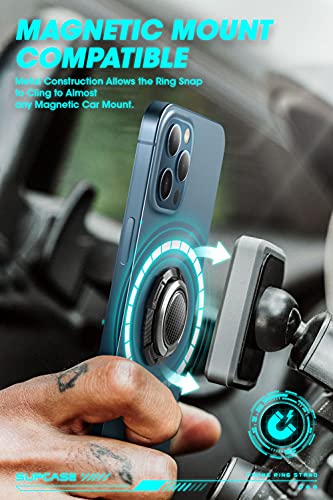 SUPCASE Cell Phone Ring Holder, 360° Rotation & 180° Flip Universal Phone Ring Stand with Metal Phone Grip Compatible for Magnetic Car Mount (Black)