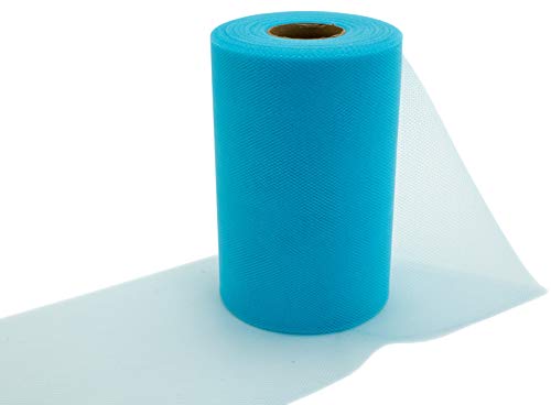 Tulle Fabric Roll | 6” by 100 Yards | Polyester Spool for Crafts Decorations Tutu Weddings Costumes Skirts Parties Gift Bow and More – by Craft Forge (Turquoise)