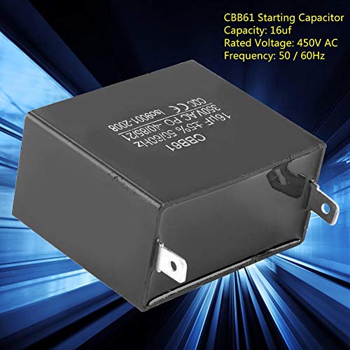 CBB61 Capacitor, Motor Starting Capacitor 350V AC 16uF 50/60Hz Motor Running Capacitor Generator CBB61 CQC Capacitor