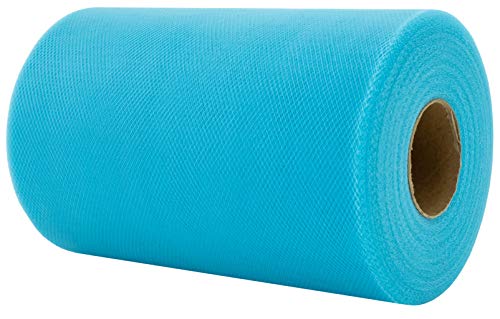 Tulle Fabric Roll | 6” by 100 Yards | Polyester Spool for Crafts Decorations Tutu Weddings Costumes Skirts Parties Gift Bow and More – by Craft Forge (Turquoise)