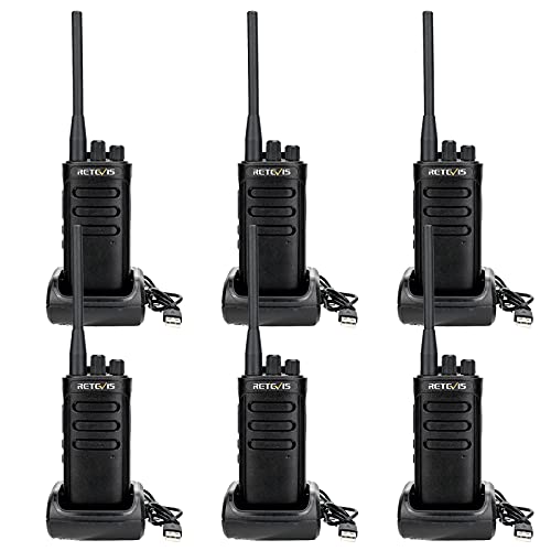 Retevis RB85 2 Way Radios Walkie Talkies Long Range, Noise Cancelling High Power Two Way Radios,16CH 2000mAh Rechargeable Walkie Talkies for Commercial Use School Security (6 Pack)