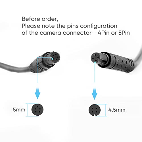 Dash Cam Rear Camera Cable,23 Ft 4 Pin to 2.5mm Male Plug Wire for Mirror Camera Rear View Camera,Car Recorder Reverse Camera Backup Camera Long Replacement Cable Cord Fit Pick-up,Trucks,RV,SUV,Bus