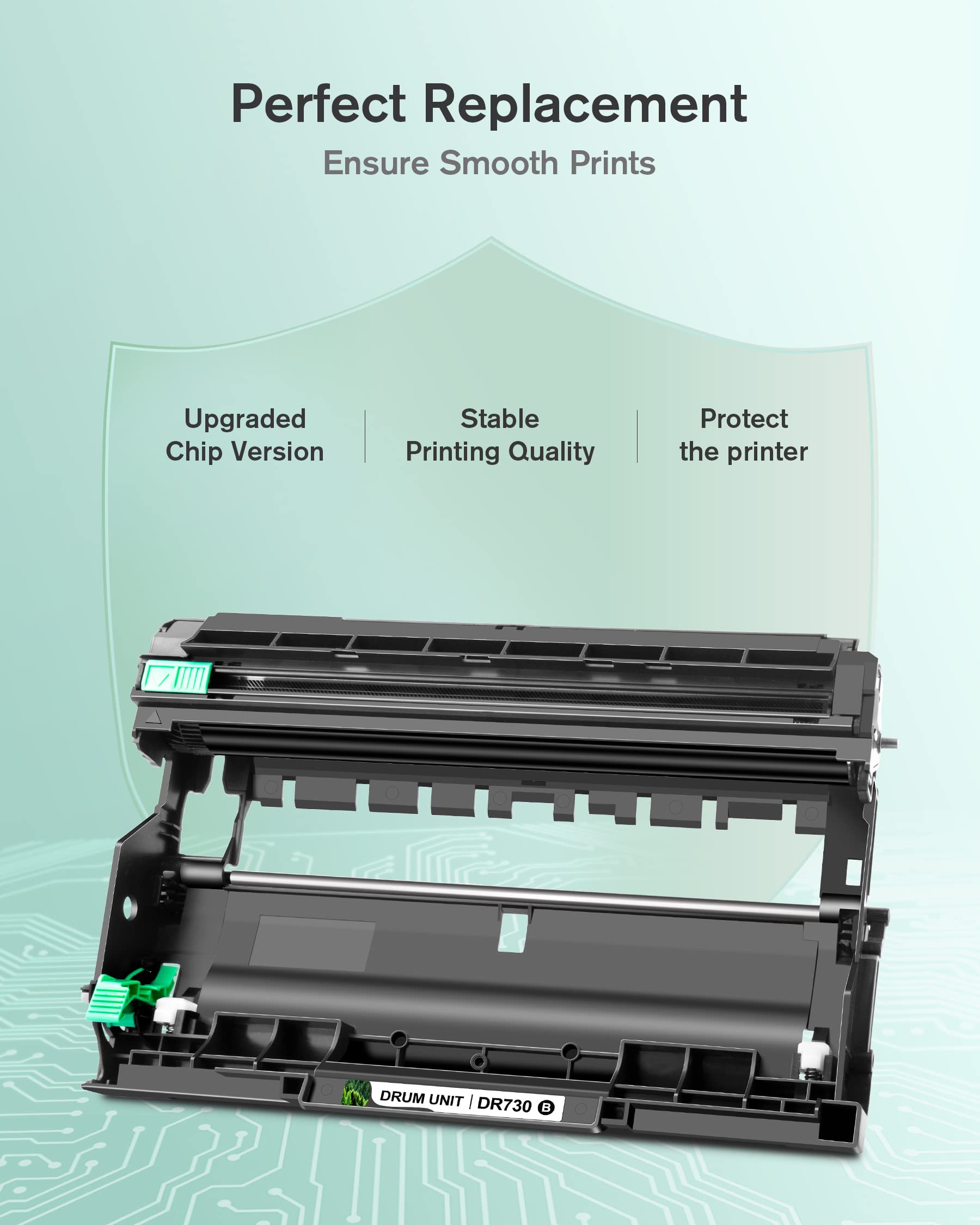 DR730 Drum Unit (NOT Toner) Compatible Replacement for Brother DR730 DR 730 Compatible with HL-L2350DW HL-L2395DW HL-L2390DW HL-L2370DW MFC-L2750DW MFC-L2710DW DCP-L2550DW Printer (2 Drum)