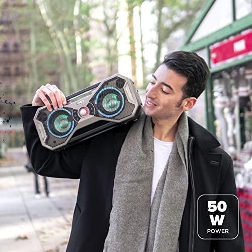 Altec Lansing Mix 2.0 - Waterproof Bluetooth Speaker with Strong Bass, Portable Speaker for Travel & Outdoor Use, 100 Foot Range & 20 Hour Playtime