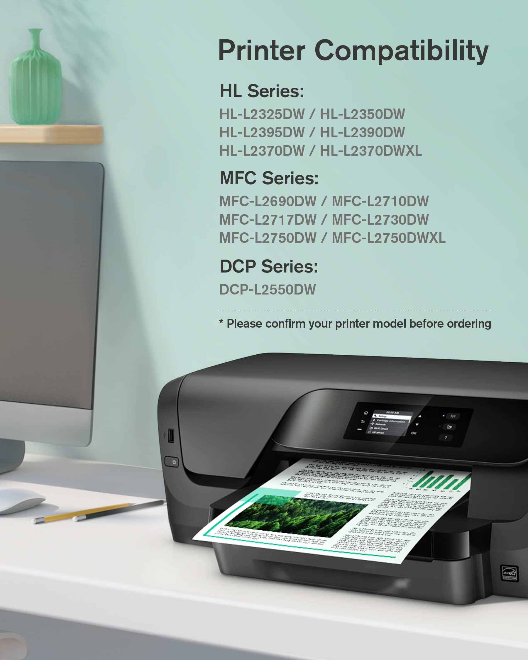 DR730 Drum Unit (NOT Toner) Compatible Replacement for Brother DR730 DR 730 Compatible with HL-L2350DW HL-L2395DW HL-L2390DW HL-L2370DW MFC-L2750DW MFC-L2710DW DCP-L2550DW Printer (2 Drum)