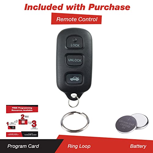 KeylessOption Keyless Entry Remote Control Car Key Fob Replacement for Toyota Camry GQ43VT14T