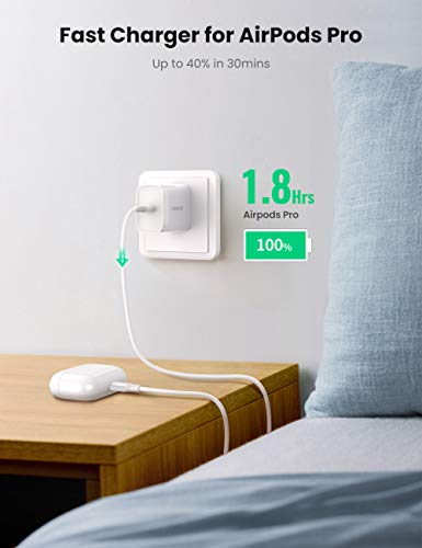 UGREEN 20W USB C Fast Charger with 3FT USB C to Lightning Cable MFi Certified Charging Cable, Foldable Charger Compatible for iPhone 14/13/12, iPad, AirPods Pro, and More