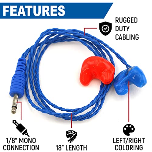 Rugged Challenger Semi-Custom Ear Mold Speakers for Racing Radios Communications Electronics β Connects to 1/8" Ear Bud Jack