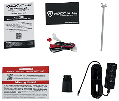 Rockville RockGhost V2 Powered 11" 800w Car Subwoofer Fits Inside Spare Tire,Black