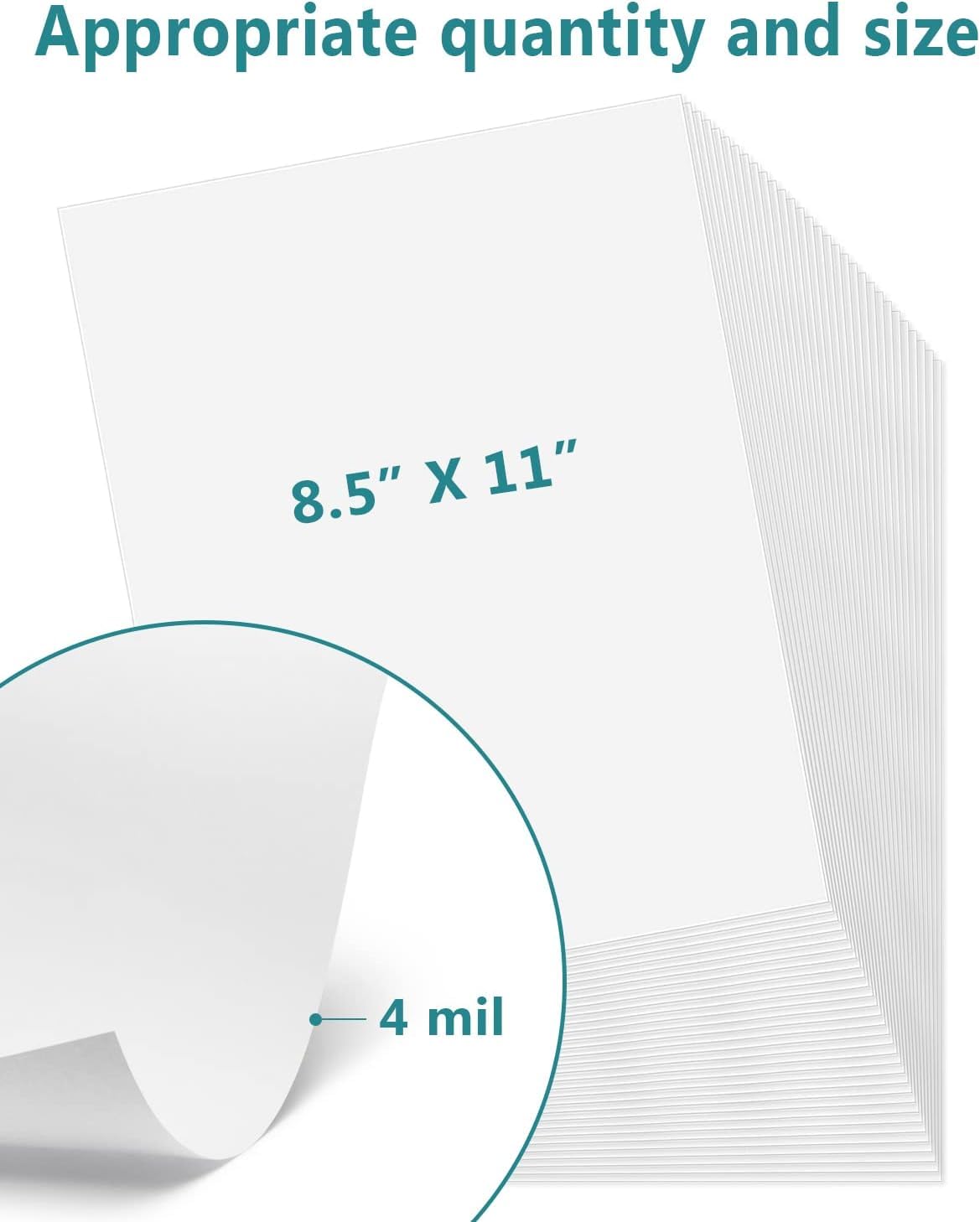 Premium Printable Vinyl Sticker Paper for Inkjet Printer,80 Sheets Matte White Waterproof Decal Paper, 8.5x11 inches ,Dries Quickly and Holds Ink Beautifully