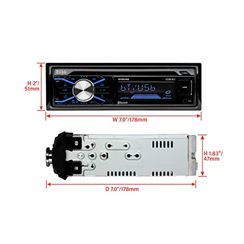 BOSS Audio Systems 508UAB Car Stereo System - Single Din, Bluetooth Audio and Calling Head Unit, Aux-in, USB, Built-in Microphone, CD Player, AM/FM Radio Receiver, Hook Up To Amplifier