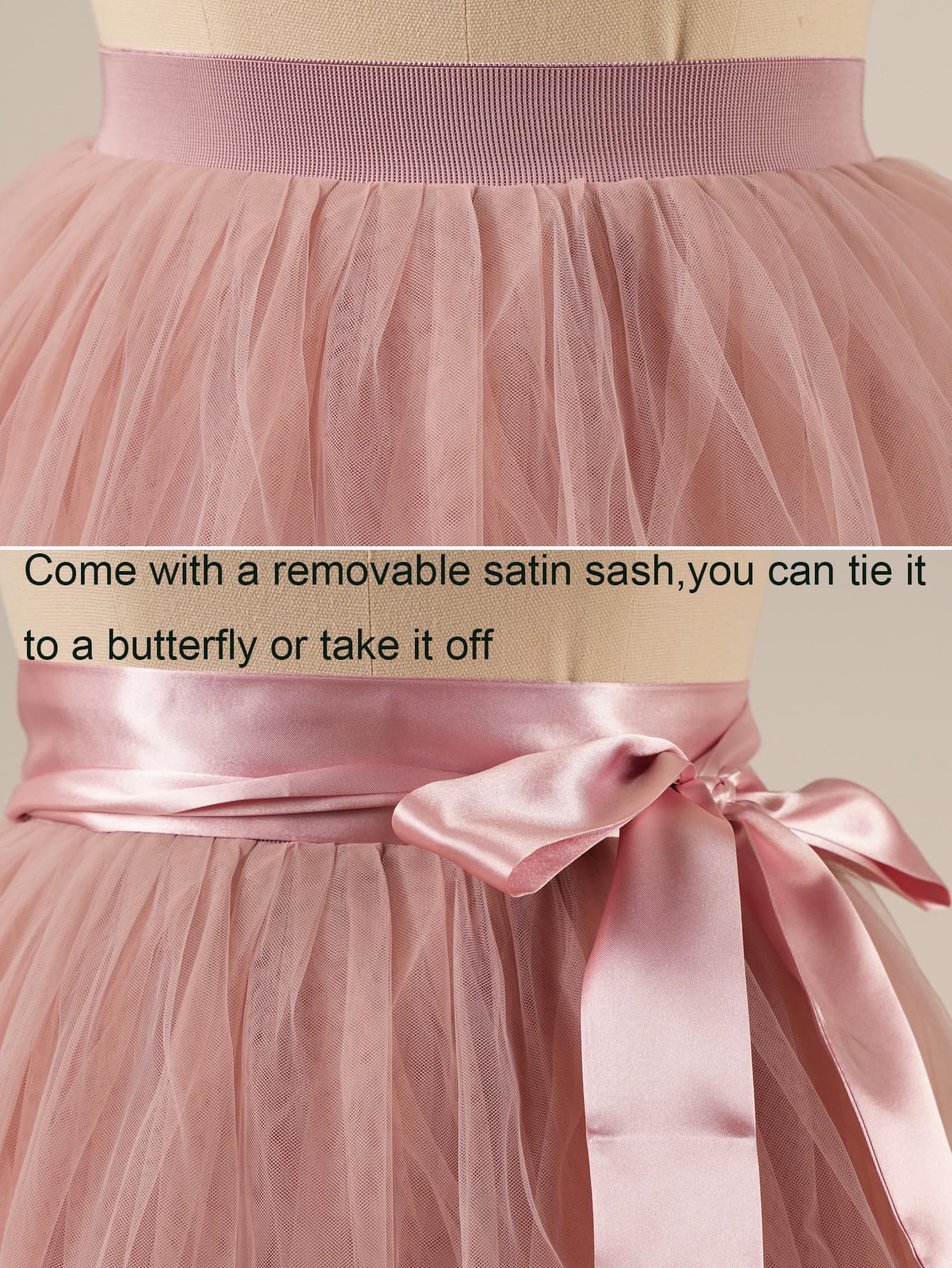 EllieHouse Womens Long Tutu Party Evening Tulle Skirt Dusty Pink Size L PC05