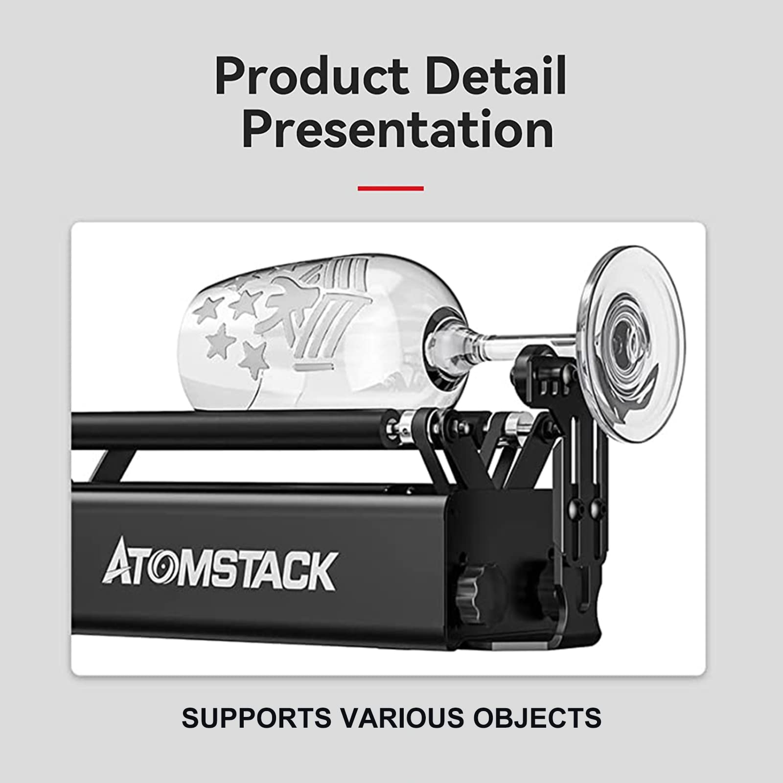 R3 Pro Laser Rotary, Laser Engraver Y-axis Rotary Roller Engraving Module Engraving Machine Perfect For Engraving Cylindrical Objects Cans Wine Glass Tumbler Ring Laser Engraver Rotary Attachment