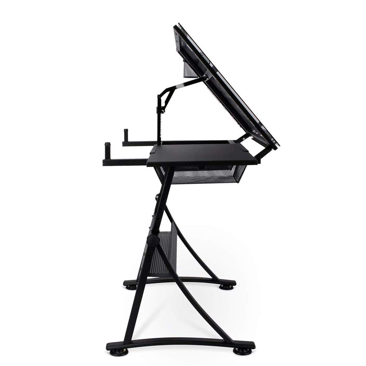 TECHTONGDA Adjustable Drafting Table Tattoo Stencil Glass Desk Artist Desk Tracing Drawing Working Station