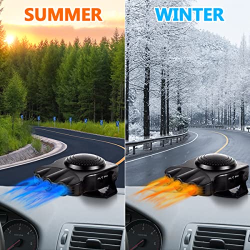Car Heater,12V 150W Fast Heating Defrost Defogger,2 in1 Fast Heating and Cooling Fan Car Heater Windshield Defogger,Car Defroster That Plugs into Cigarette Lighter