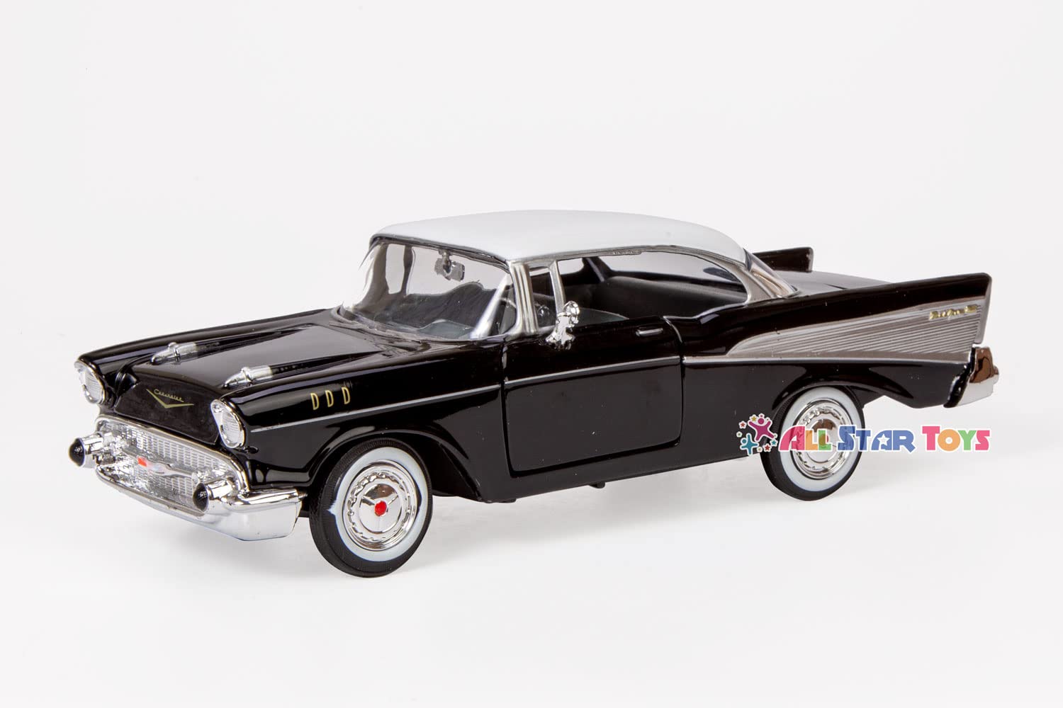 1957 Chevy Bel Air, Black - Motormax Premium American 73228 - 1/24 Scale Diecast Model Car