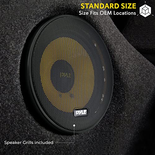 Pyle 2Way Custom Component Speaker System 6.5β 400 Watt Component with Electroplated Plastic Basket, Butyl Rubber Surround & 40 Oz Magnet Structure Wire Installation Hardware Set Included Pyle PLG6C,Yellow