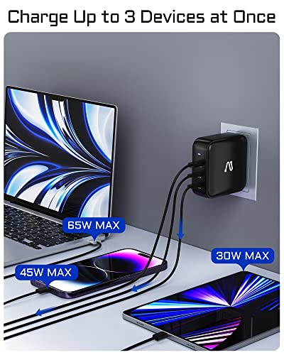 140W USB C Charger, PD3.1 GaN 3Port Type C Wall Charger Fast Charging Station Adapter, PD 100W PPS Charger Block for MacBook Pro 16"/Air, iPhone 14 Pro Max, Galaxy S22/S21,Tablet,Laptop-Black