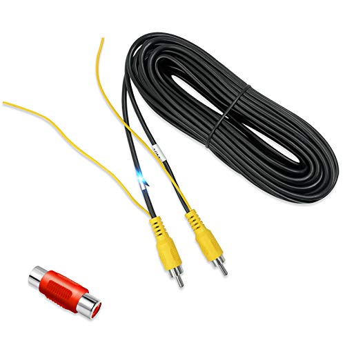 Pixelman Backup Camera Video Cable,32ft Double Shielded Car Rear View Camera RCA Extension Cord, Back Up Rearview Reverse Cam RCA Cable AV Connector Adapter Wire for SUV RV Pickup Truck