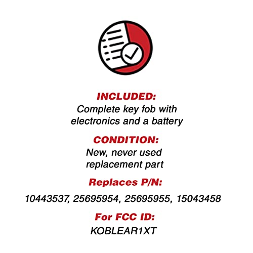 KeylessOption Keyless Entry Remote Key Fob Replacement for 10443537 -Red