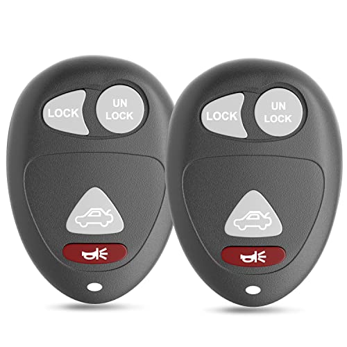 Keyless Entry Remotes Car Key Fob Compatible with Buick Century/Pontiac Aztek 2001 2002 2003 2004 2005 FCCID: L2C0007T 10335582-88, Self-Programming (Pack of 2)