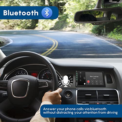 Double Din Car Stereo Compatible with Carplay and Android Auto ,7 Inch 1080P HD Touch Screen Radio,Mirror Link, Backup Camera, Steering Wheel, Bluetooth, FM,USB/AUX Port. (Wired Carplay)