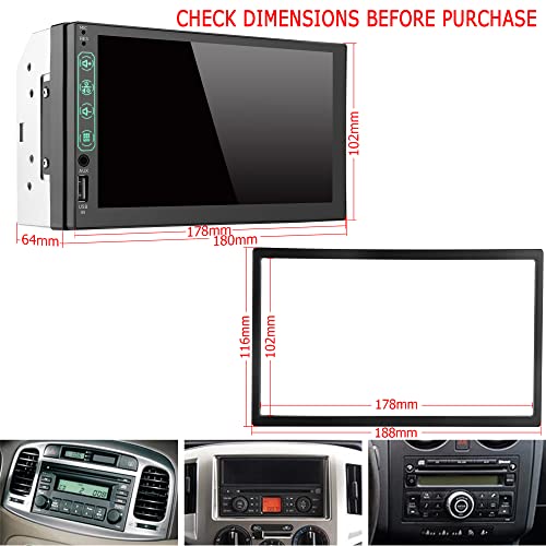 Double Din Car Stereo Compatible with Carplay and Android Auto ,7 Inch 1080P HD Touch Screen Radio,Mirror Link, Backup Camera, Steering Wheel, Bluetooth, FM,USB/AUX Port. (Wired Carplay)