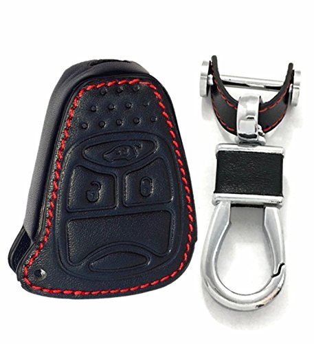 Rpkey Leather Keyless Entry Remote Control Key Fob Cover Case protector Replacement Fit For Aspen PT Cruiser Sebring Avenger Charger Durango Magnum Jeep Commander Grand Cherokee Liberty M3N5WY72XX