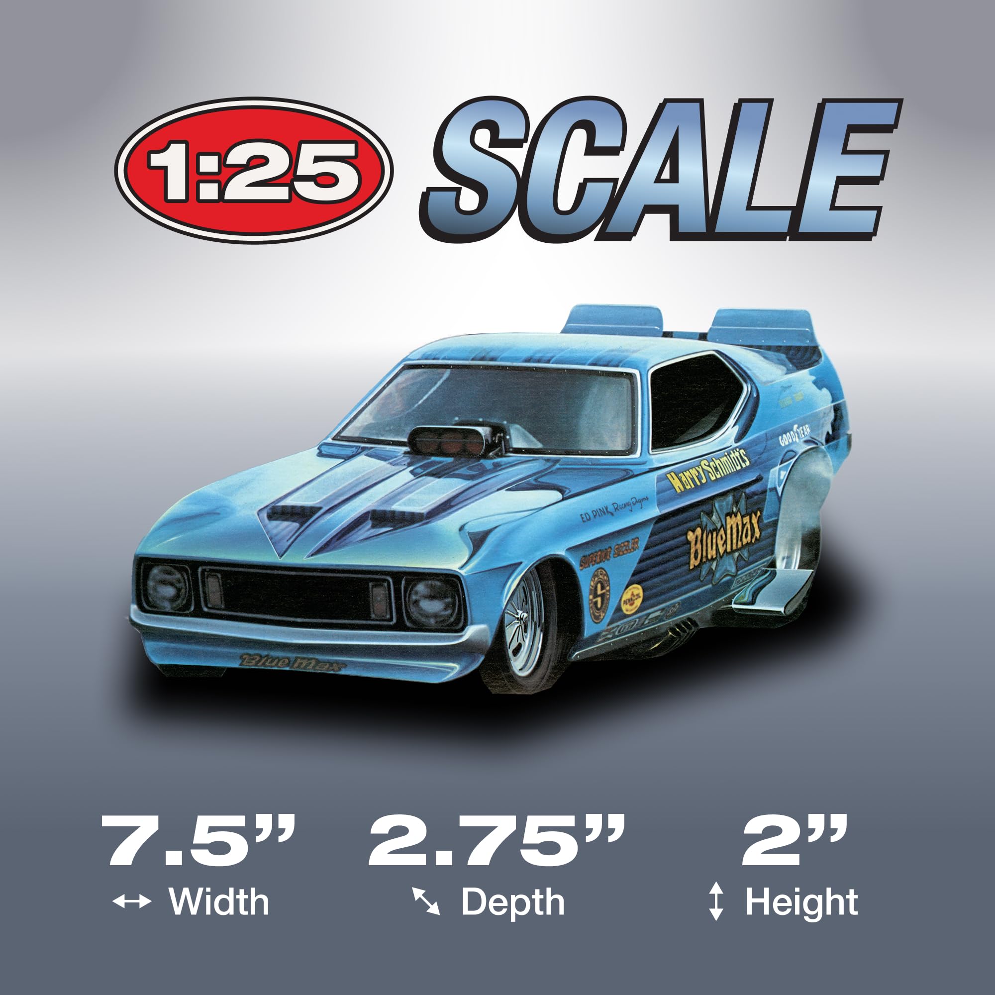 MPC Blue Max Long Nose Mustang Funny Car 1:25 Scale Model Kit
