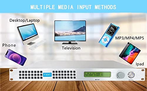 FCC Certified FM Transmitter for Church 50W Broadcast Transmitter with Cable and Antenna FCC ID is 2A6BQ-YXHT