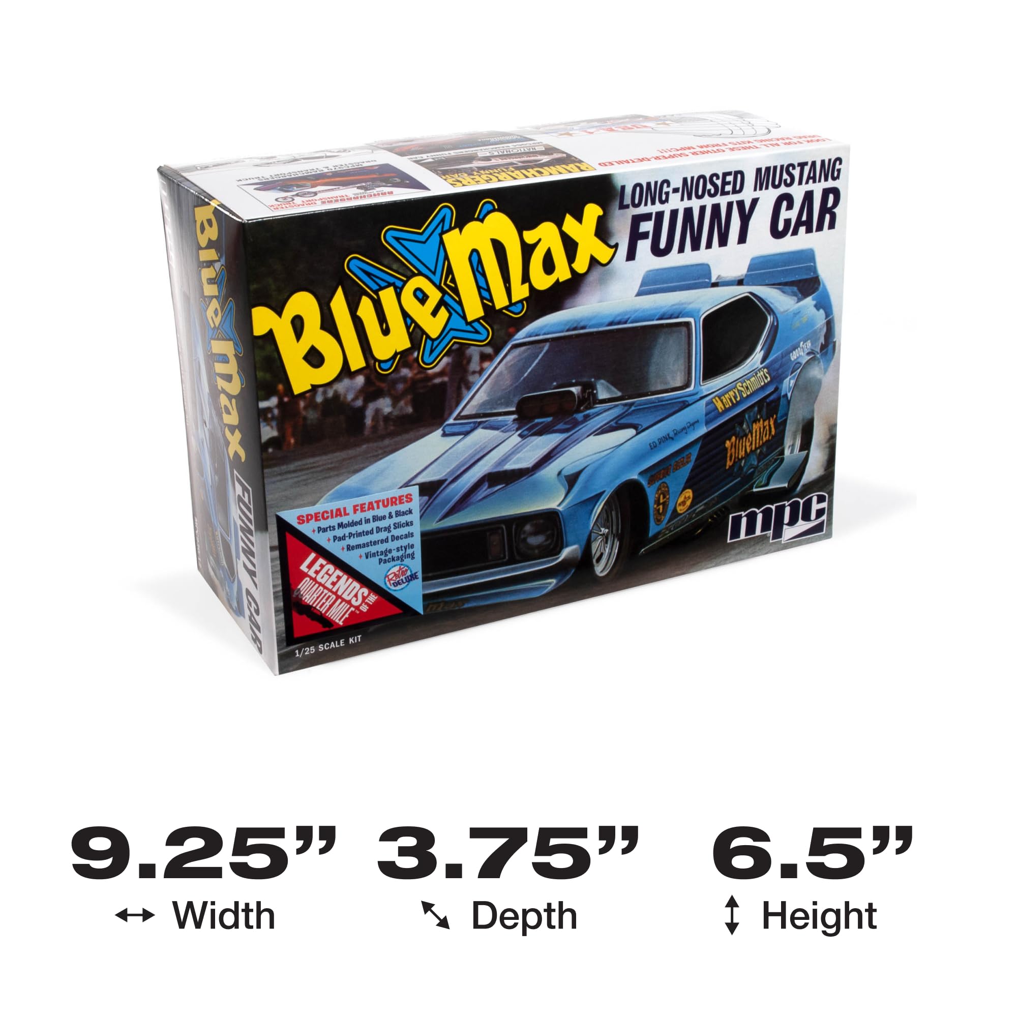 MPC Blue Max Long Nose Mustang Funny Car 1:25 Scale Model Kit