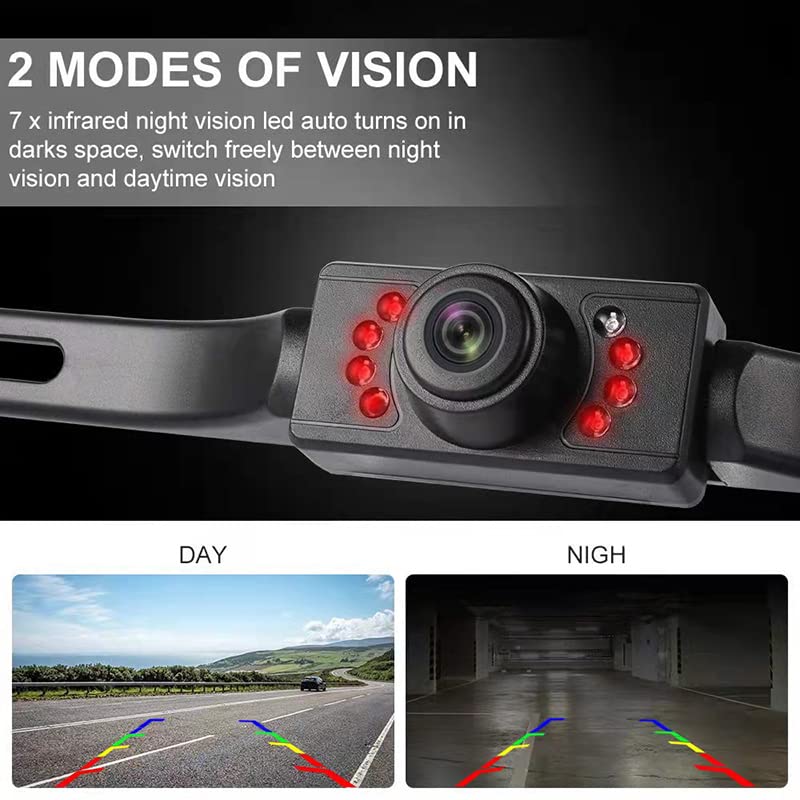 IHEX Auto License Plate Backup Camera Rear View Backup Camera Universal Backing Camera License Plate for Pickup Truck Car SUV 149° Perfect Angle Night Vision Waterproof