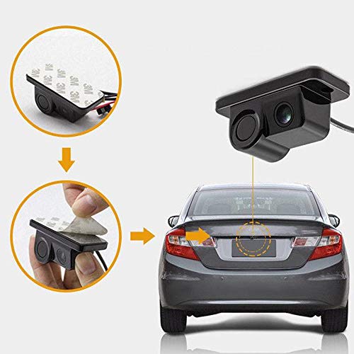 Polarlander Car Rear View Camera 2In1 Design Camera Parking Sensor Kit Auto Reversing Rearview Backup Parking Radar 170 Degree
