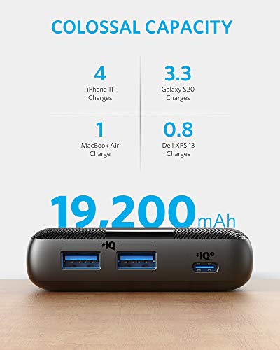 Anker Portable Charger, PowerCore III Elite 19200 60W Power Bank Bundle with 65W PD Wall Charger for USB C MacBook Air/Pro/Dell XPS, iPad Pro, iPhone 12/11/mini/Pro and More