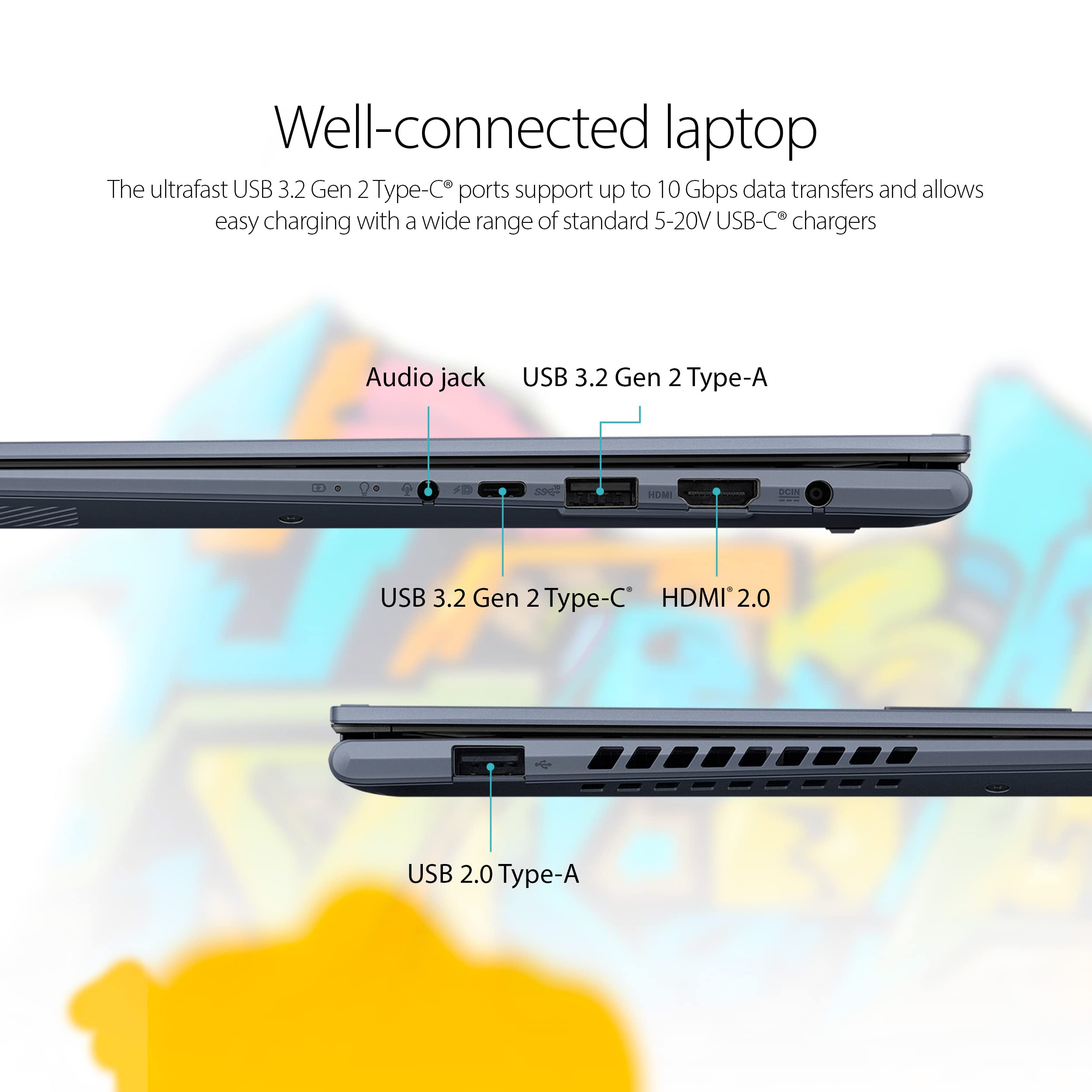 ASUS Vivobook S 14 Flip 14” WUXGA 16:10 touch, AMD Ryzen 5 5600H CPU, 8GB RAM, 512GB SSD, NumberPad, FingerPrint, Windows 11 Home, Quiet Blue, TN3402QA-AS54T
