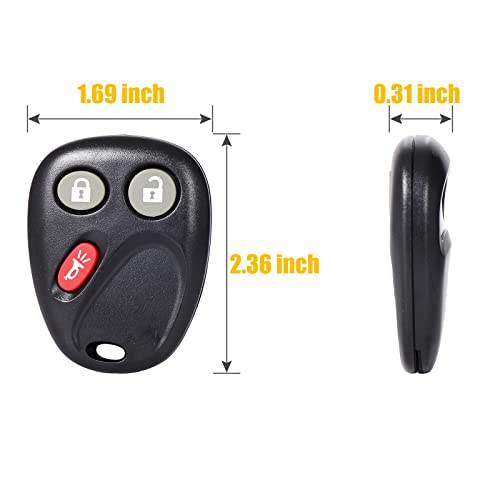 Key Fob Replacement Fit for Chevy Trailblazer GMC Envoy Isuzu Ascender Buick Rainier Oldsmobile Bravada 2002 2003 2004 2005 2006 2007 2008 2009, 3 Btn #15008008 15008009 Car Remote, 1pc