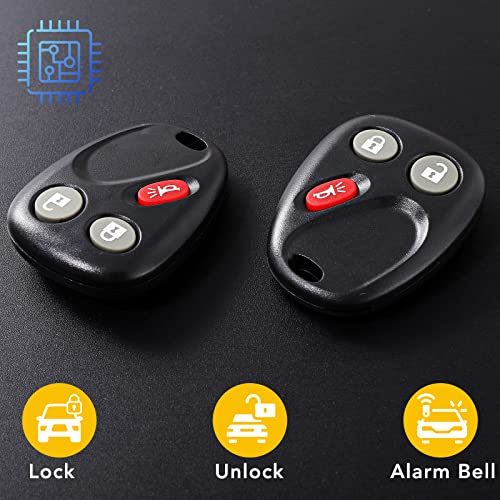 Key Fob Replacement Fit for Chevy Trailblazer GMC Envoy Isuzu Ascender Buick Rainier Oldsmobile Bravada 2002 2003 2004 2005 2006 2007 2008 2009, 3 Btn #15008008 15008009 Car Remote, 1pc