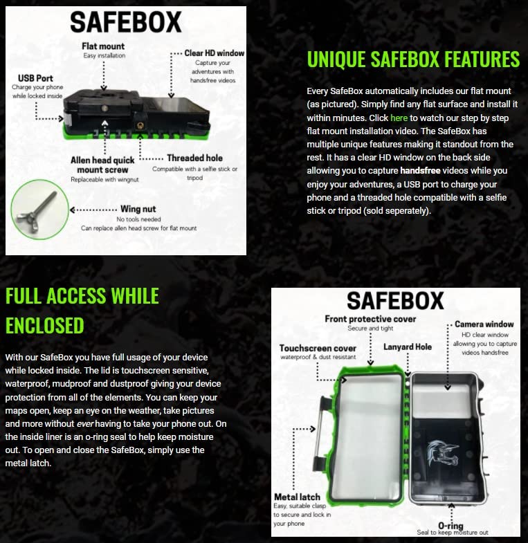 Sgroi Innovations, LLC SafeBox (Orange) - Universal, Waterproof Cell Phone Case. Allows Full Usage of Phone While Protected from The Elements!