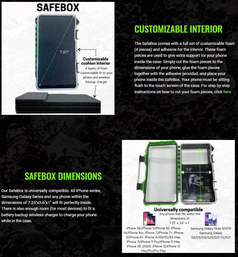 Sgroi Innovations, LLC SafeBox (Orange) - Universal, Waterproof Cell Phone Case. Allows Full Usage of Phone While Protected from The Elements!