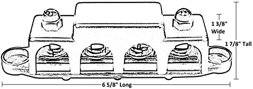 (Red & Black) 3/8" 4 Stud Power Distribution Block -BUSBAR- with Cover - Made in The USA