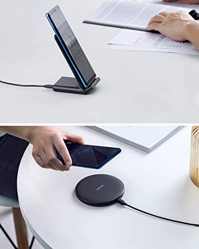 Anker Wireless Chargers Bundle, PowerWave Pad & Stand, Qi-Certified Compatible iPhone 12, 12 Mini, 12 Pro Max, 11, 11 Pro, 11 Pro Max, Xs Max, XR, 10W for Galaxy S20 S10 S9, Note 10 (No AC Adapter)