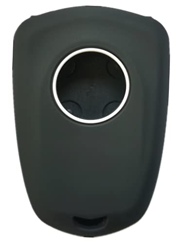Silicone Key Fob Cover case Compatible with 2014-2019 Cadillac ATS CT6 CTS SRX XT5 XTS Escalade Escalade ESV .Part Number:HYQ2AB HYQ2EB(5 Buttons) (Black+Black)