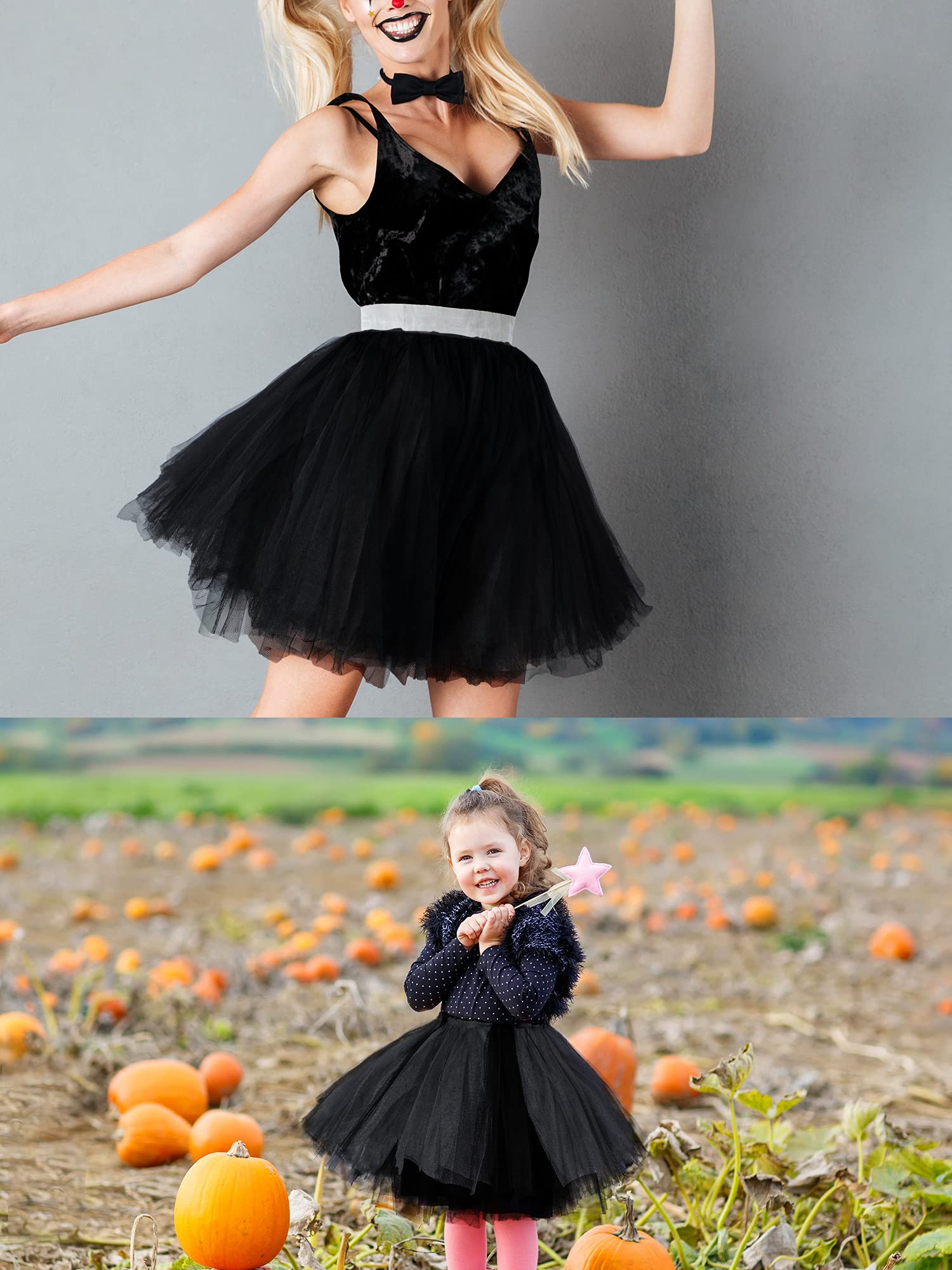 Halloween Tulle Fabric Roll 6 Inch x 100 Yards Tulle Ribbon 300 Ft Tulle Netting Fabric Spool DIY Decorative Tulle Roll for Halloween Decoration DIY Crafts Wedding Party Skirts Bows (Black)