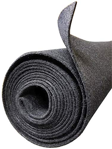 Polymat 3 FEET 4 FEET 3'X4' Charcoal Grey Non Woven Felt Fabric Roll for SubWoofer Speaker Box Enclosure Carpet and Trunk, Crafts, Multipurpose Liner, Latex Backed Felt Carpet