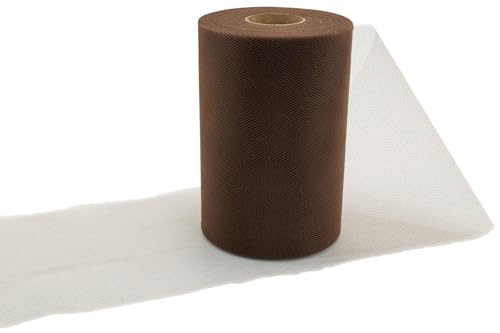 Tulle Fabric Roll | 6β by 100 Yards | Polyester Spool for Crafts Decorations Tutu Weddings Costumes Skirts Parties and More β by Craft Forge (Brown)