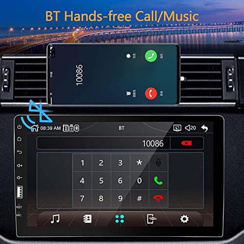 Single Din Car Stereo Apple Carplay Android Auto, Rimoody 1 Din 9 Inch Touchscreen Car Radio with Bluetooth FM AM Radio iOS/Android Mirror Link TF/USB/AUX Input Car Multimedia Player + Backup Camera