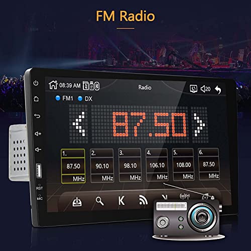 Single Din Car Stereo Apple Carplay Android Auto, Rimoody 1 Din 9 Inch Touchscreen Car Radio with Bluetooth FM AM Radio iOS/Android Mirror Link TF/USB/AUX Input Car Multimedia Player + Backup Camera