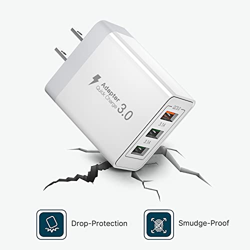 USB Wall Charger, Yosou 3-Port Fast Charging Block 33W Quick Charge 3.0 Wall Charger Plug USB Cube Power Adapter Charger Block for iPhone Xs/XS Max/XR/X/8/7/6, Samsung, LG, Tablets, Kindle and More