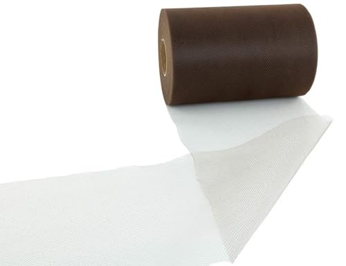 Tulle Fabric Roll | 6β by 100 Yards | Polyester Spool for Crafts Decorations Tutu Weddings Costumes Skirts Parties and More β by Craft Forge (Brown)
